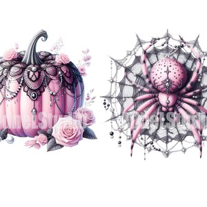 Pink Goth Halloween PNG, Pink Gothic Halloween Clipart, Cute Spooky ...