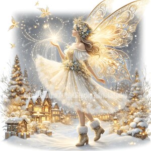 Festive Christmas Fairy Illustrations, Cozy Winter Fairies With Snowy ...