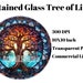 Stained Glass Tree of Life Clipart, Watercolor Tree of Life ...