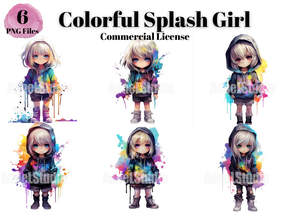 Color Splash Girl Clipart - Hip Hop Girl PNG, Blond Hair Girl Clipart ...