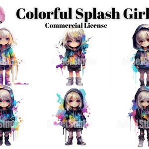 Color Splash Girl Clipart - Hip Hop Girl PNG, Blond Hair Girl Clipart ...