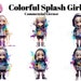Color Splash Girl Clipart Hip Hop Girl PNG Blond Hair Girl - Etsy