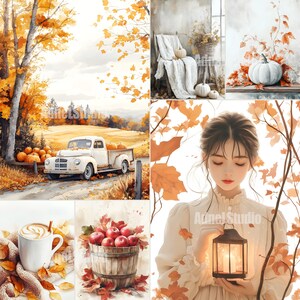 Cozy Rustic Autumn Scene Junk Journal Pages, Fall Aesthetic Digital ...