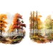 Autumn Forest View Clipart Watercolor Forest Clipart Fall - Etsy