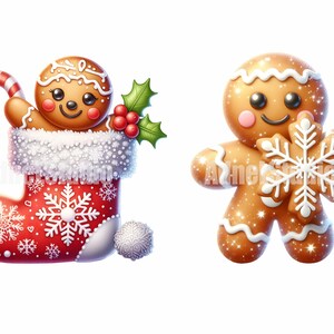 Festive Christmas Gingerbread Clipart, Christmas Gingerbread Character ...