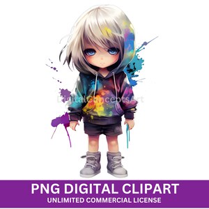 Color Splash Girl Clipart - Hip Hop Girl PNG, Blond Hair Girl Clipart ...