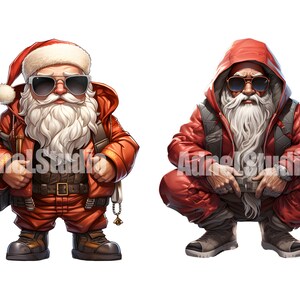 Cool Santa Claus Clipart Christmas Clipart, Watercolor Christmas Santa ...