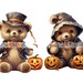 Halloween Teddy Bear Clipart - Halloween Clipart, Watercolor Teddy Bear ...