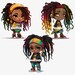 Beautiful Dread Loc Black Girl Png, Magic Melanin Black Hip Hop Chibi ...