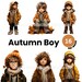 Autumn Boy Clipart Watercolor Autumn Fashion Boy Clipart, Transparent ...