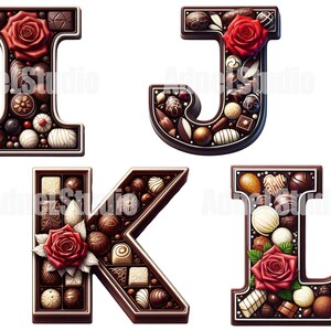 Valentines Alphabet Clipart - Valentines Alphabet Letters, Chocolate ...