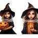 Cute Halloween Girl Clipart Watercolor Halloween Little Girl - Etsy
