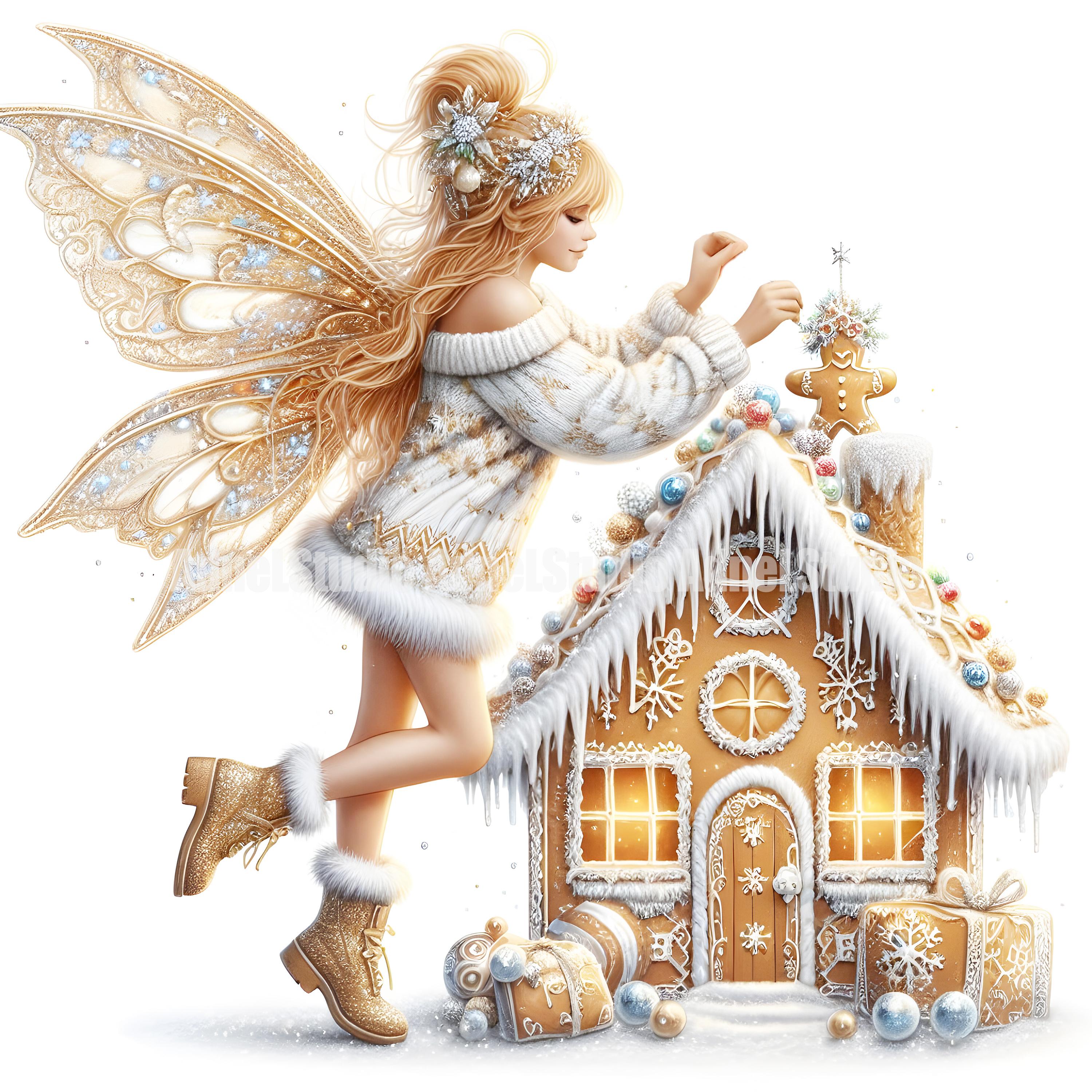 Festive Christmas Fairy Illustrations, Cozy Winter Fairies With Snowy ...