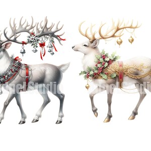 Christmas Reindeer Clipart, Festive Holiday Decor, Christmas Digital ...