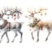 Christmas Reindeer Clipart, Festive Holiday Decor, Christmas Digital ...