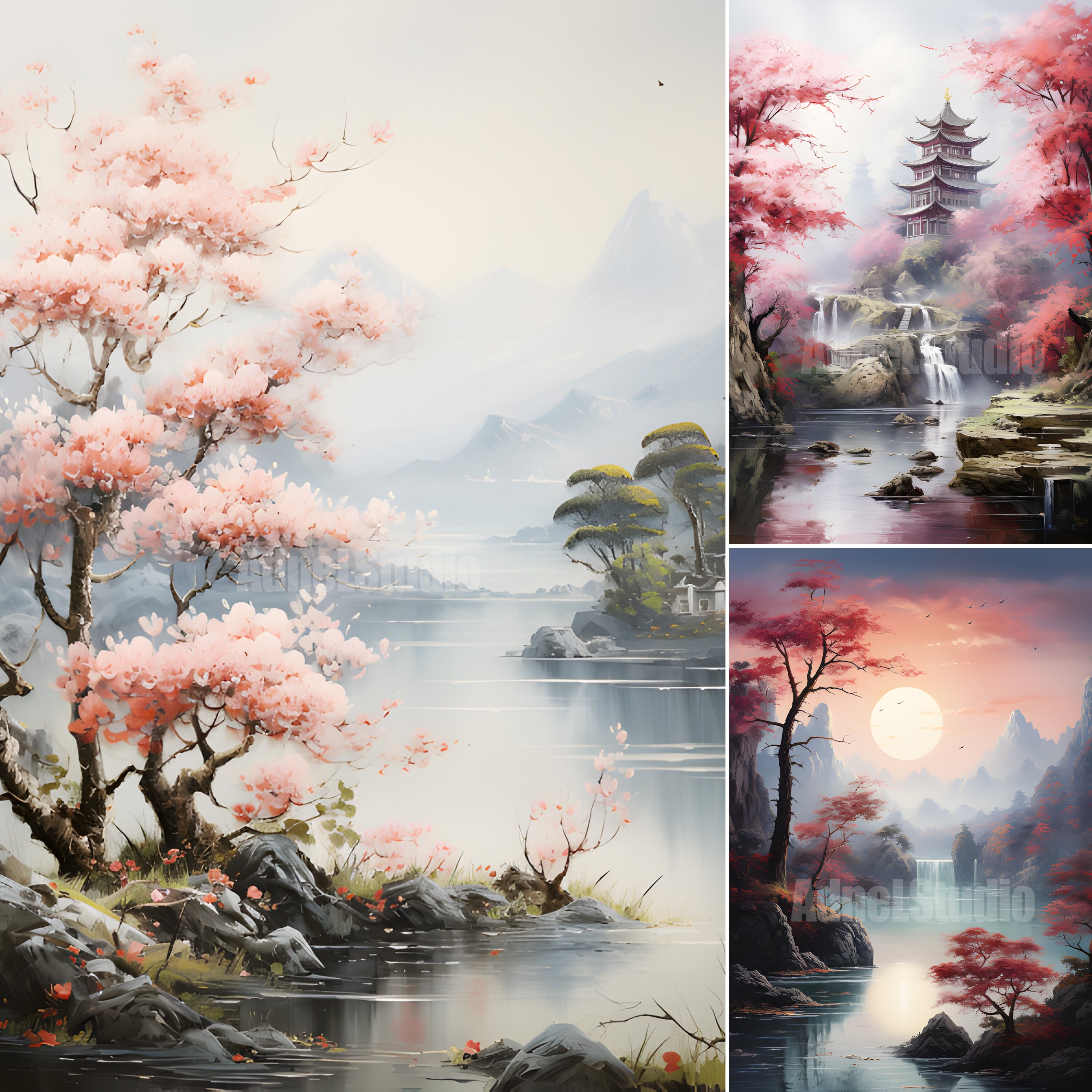 Oriental Landscape Junk Journal, Forest Journal Page, Oriental Ephemera ...