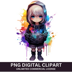 Color Splash Girl Clipart - Hip Hop Girl PNG, Blond Hair Girl Clipart ...