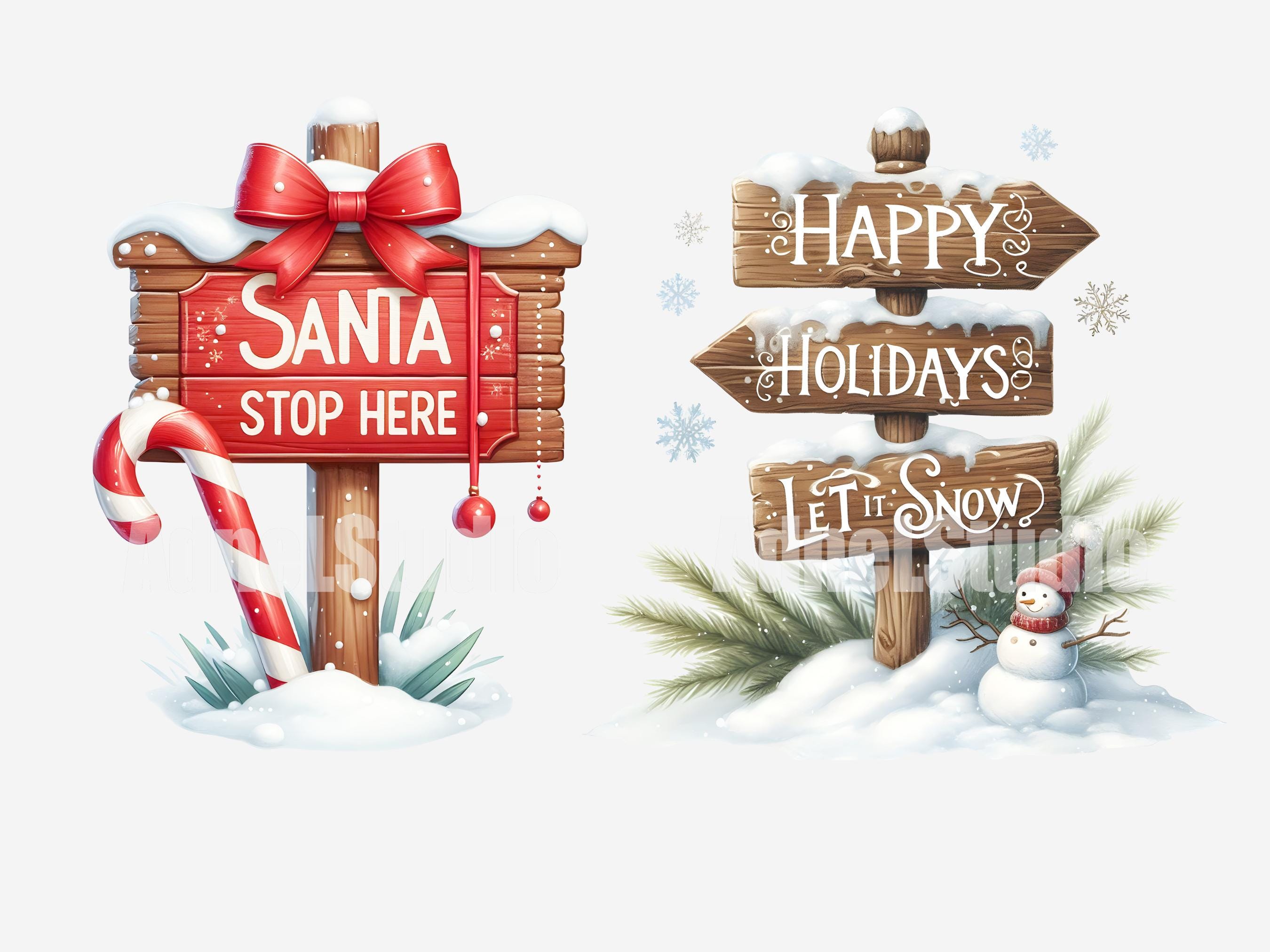 Christmas Direction Sign Clipart, Festive Cactus Ornament, Festive ...