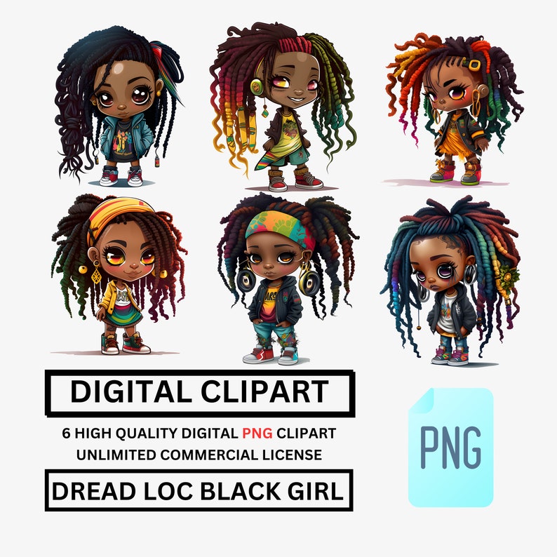 Beautiful Dread Loc Black Girl Png Magic Melanin Black Hip - Etsy