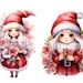 Watercolor Christmas Girl Clipart - Watercolor Santa Girl Clipart ...