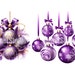 Purple Christmas Ornaments Clipart, Watercolor Ornament Clipart ...