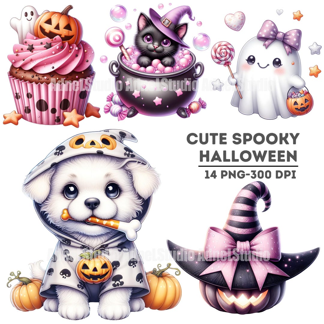Cute Spooky Halloween PNG, Spooky Halloween Clipart, Kawaii Halloween ...