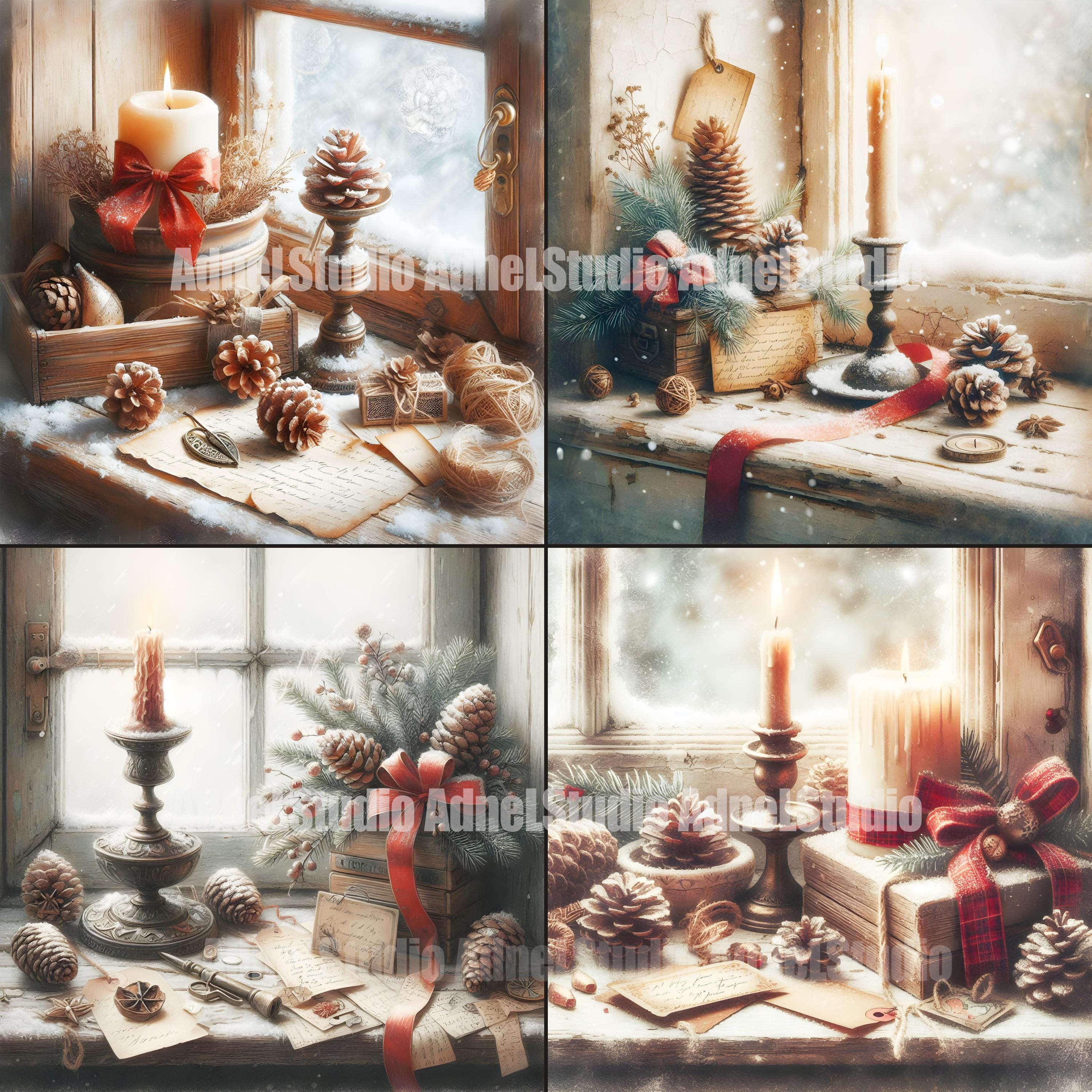 Rustic Cottagecore Christmas Decor Digital Art, Cozy Christmas Wall Art ...
