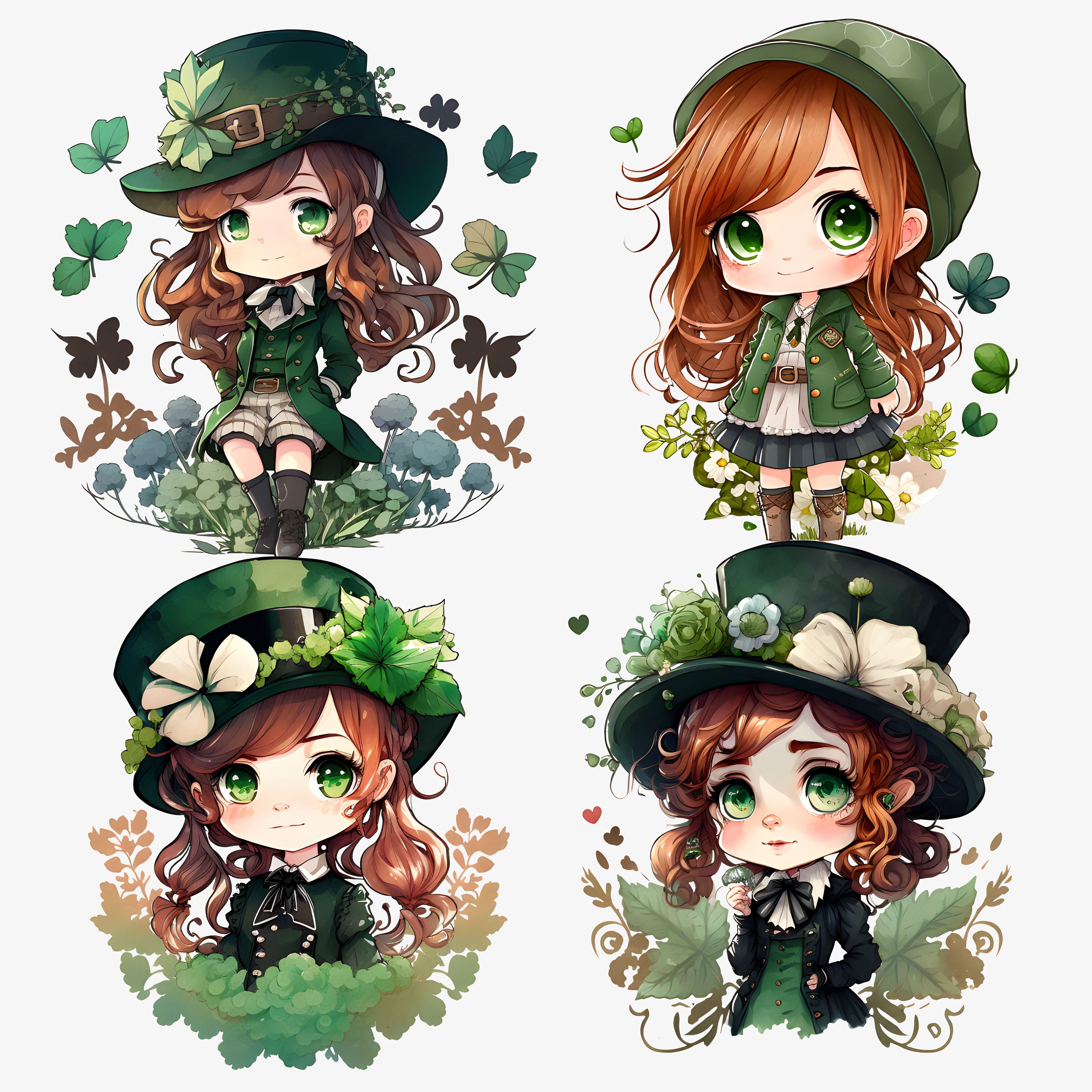 Watercolor Cute Irish Girls Png Clipart 16 High Quality Png - Etsy