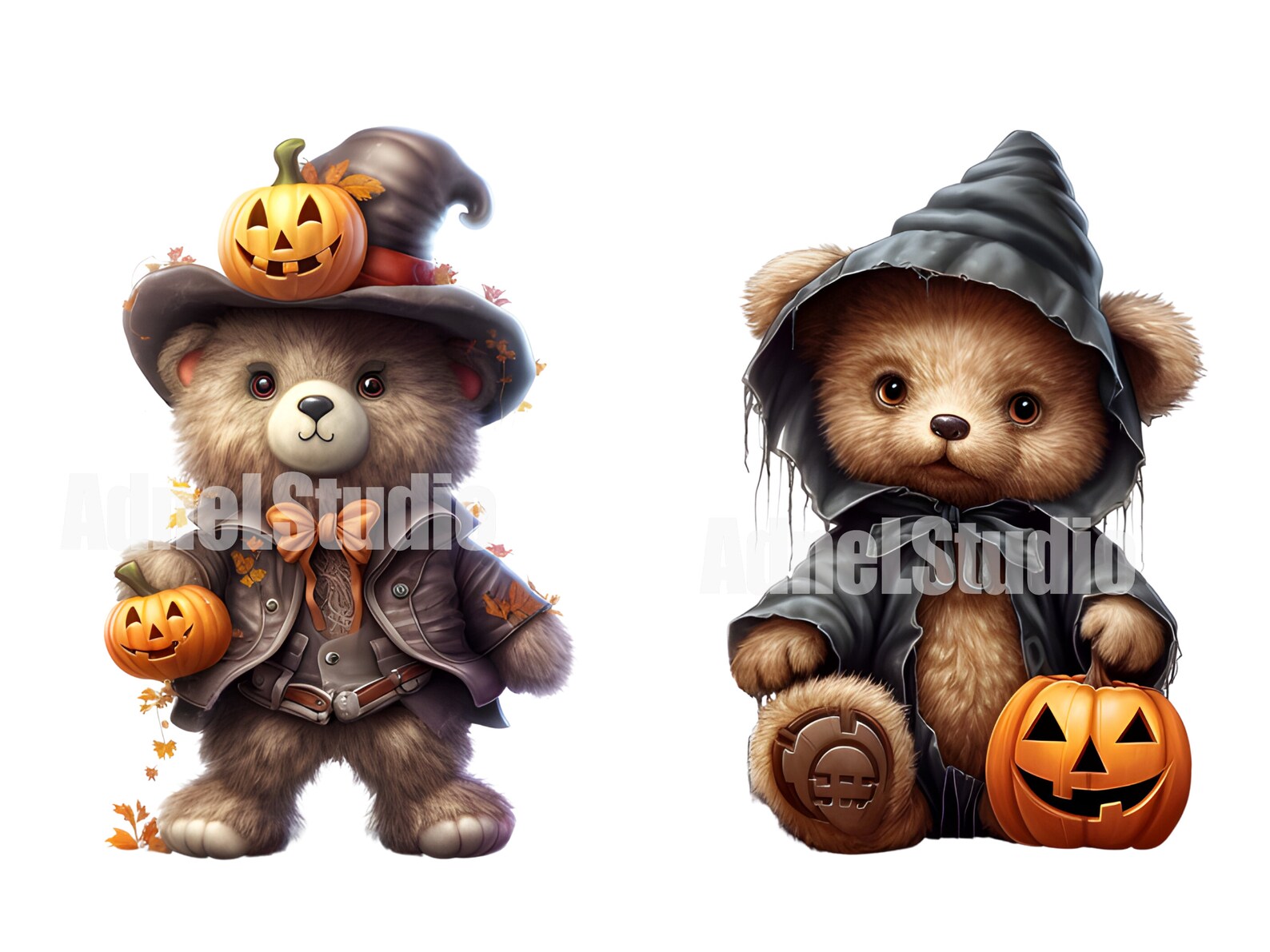 Halloween Teddy Bear Clipart - Halloween Clipart, Watercolor Teddy Bear ...