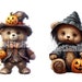 Halloween Teddy Bear Clipart Halloween Clipart Watercolor - Etsy