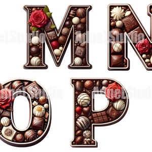 Valentines Alphabet Clipart - Valentines Alphabet Letters, Chocolate ...