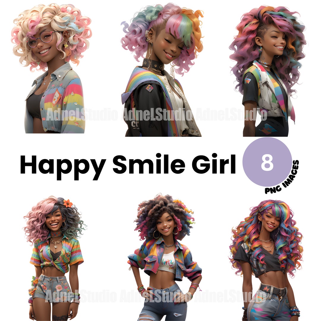 Happy Smile Girl Clipart - Black Women Clipart, Black Smile Girl ...