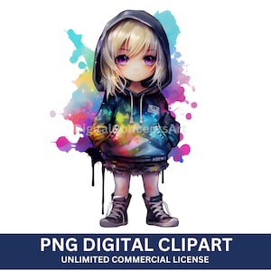Color Splash Girl Clipart - Hip Hop Girl PNG, Blond Hair Girl Clipart ...