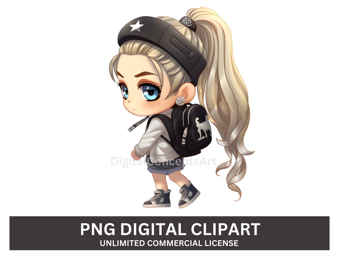 Cute School Girl Clipart Blonde Hair Girl Png White Girl - Etsy