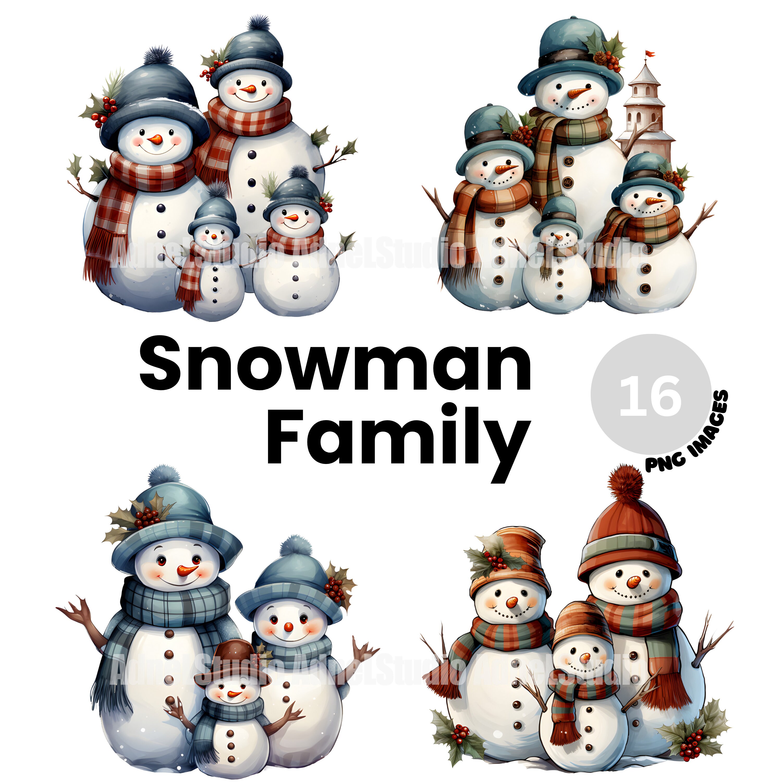 Snowman Family Clipart