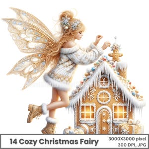 Festive Christmas Fairy Illustrations, Cozy Winter Fairies With Snowy ...