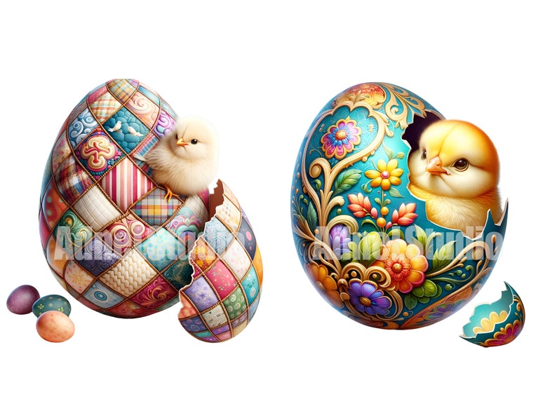 Easter Eggs Clipart - Easter Clipart, Cozy Easter Chick Clipart, Easter ...