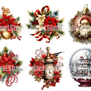 Christmas Decoration Clipart Bundle - Watercolor Christmas Ornaments ...