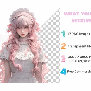 Pink Maid Girl Clipart - House Maid Clipart, Fantasy Illustration ...