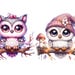 Cozy Fall Owl Clipart Bundle, Cute Autumn Owl Illustrations, Digital ...