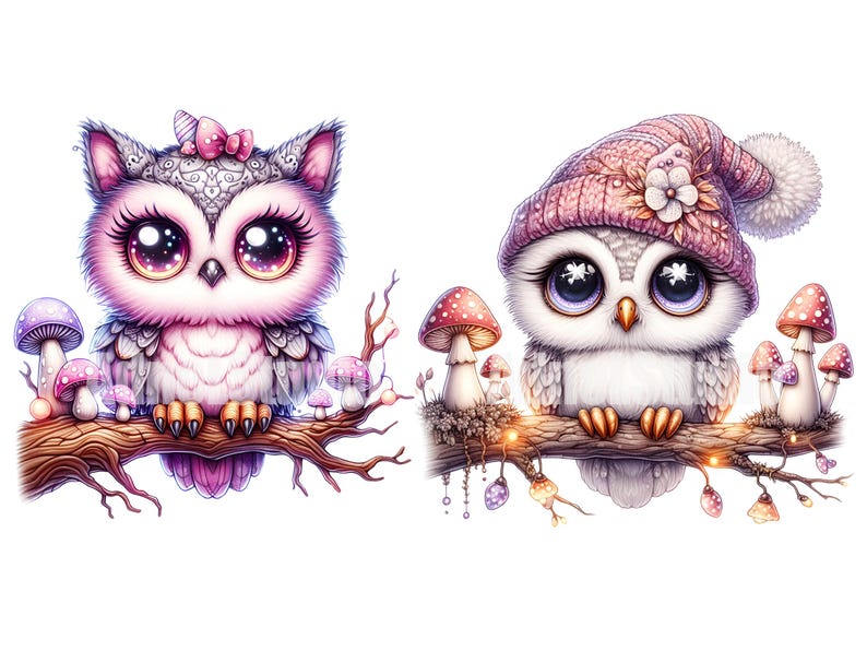 Cozy Fall Owl Clipart Bundle, Cute Autumn Owl Illustrations, Digital ...