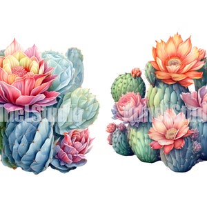 Watercolor Pastel Cactus Clipart - Cactus Digital Clipart Bundle ...