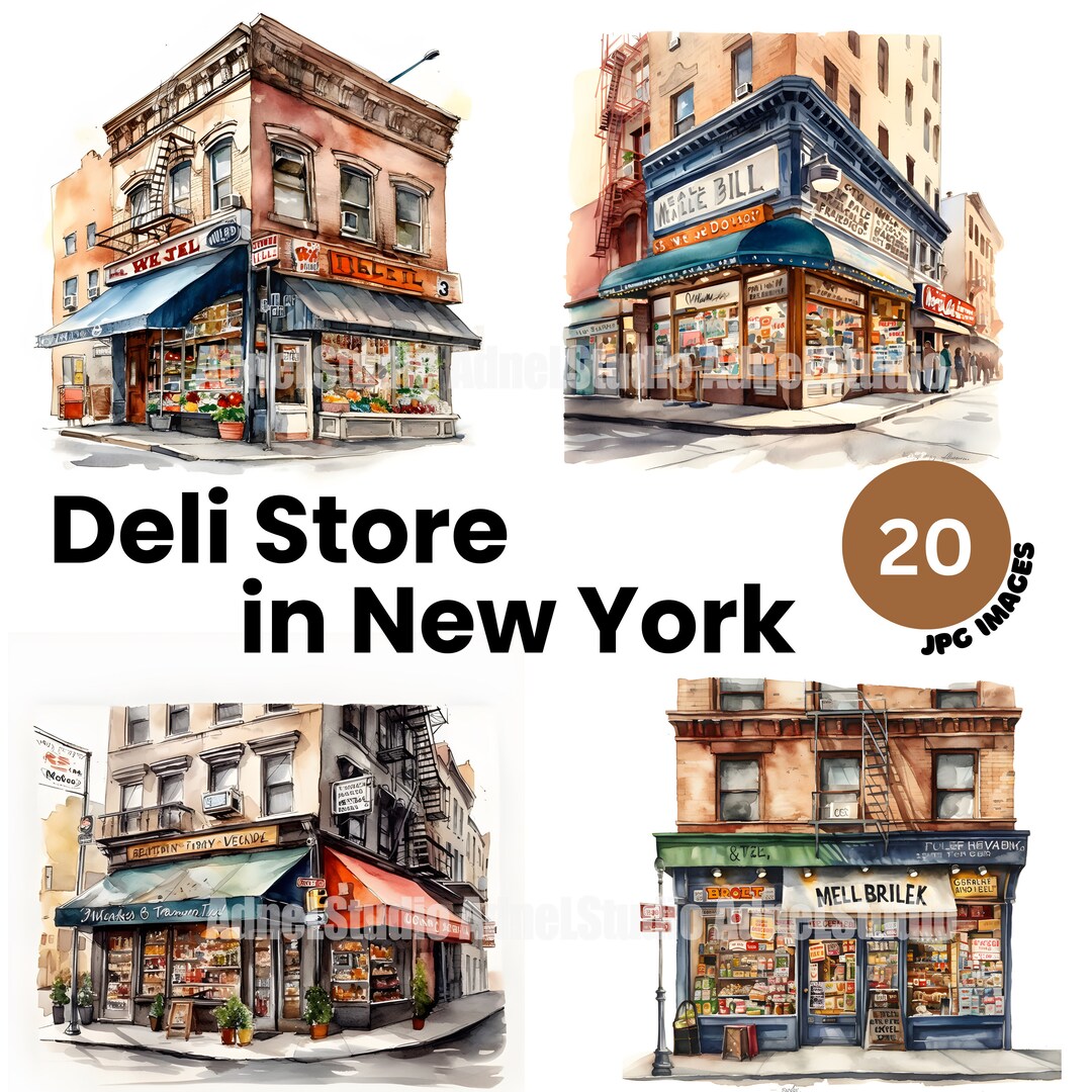 Deli Store in Newyork Clipart - 20 High Quality JPG Files - New York ...