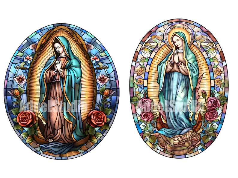 Stained Glass Our Lady of Guadalupe Clipart - Virgin Mary PNG, Nuestra ...