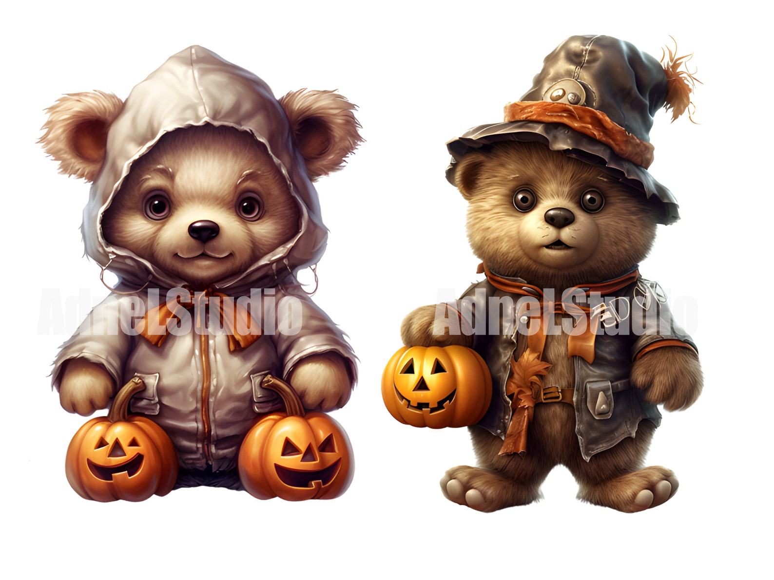 Halloween Teddy Bear Clipart - Halloween Clipart, Watercolor Teddy Bear ...