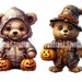 Halloween Teddy Bear Clipart Halloween Clipart Watercolor - Etsy