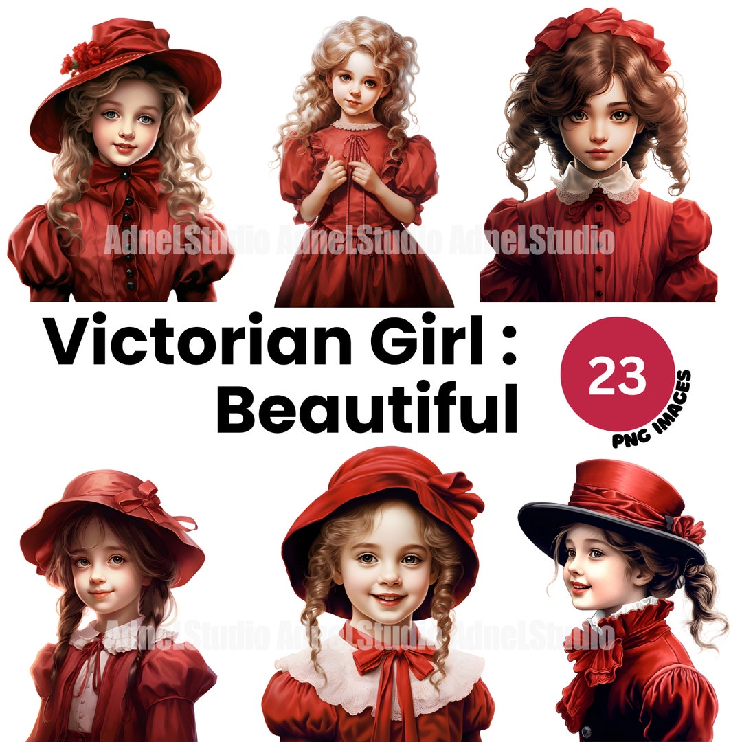 Victorian Girl Clipart - Watercolor Victorian Vintage Girl Clipart ...