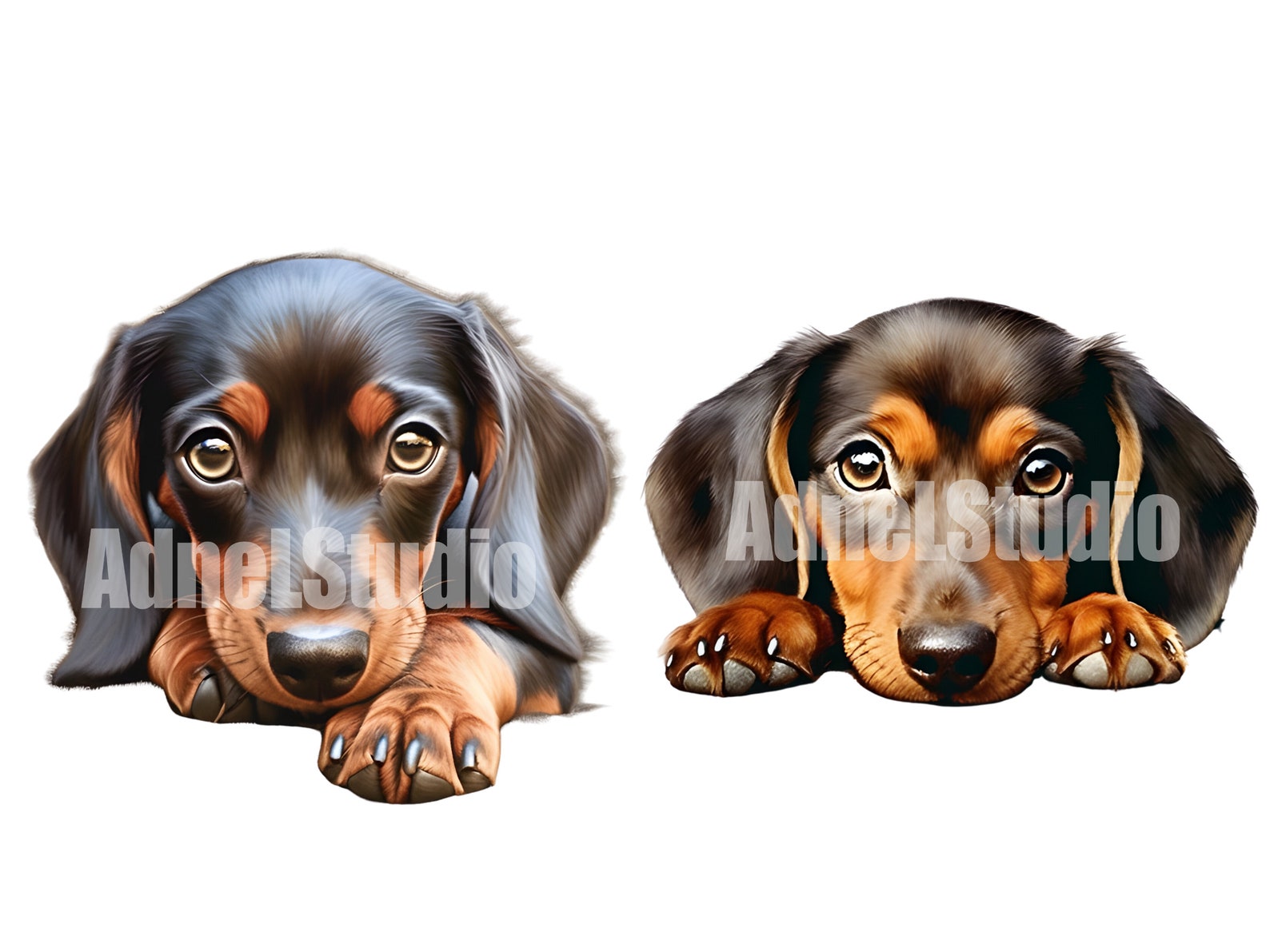 Dachshund Clipart - Watercolor Dachshund PNG, Cute Dog Clipart, Puppy ...