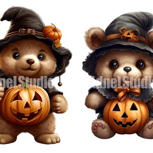 Halloween Teddy Bear Clipart - Halloween Clipart, Watercolor Teddy Bear ...