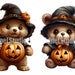 Halloween Teddy Bear Clipart - Halloween Clipart, Watercolor Teddy Bear ...